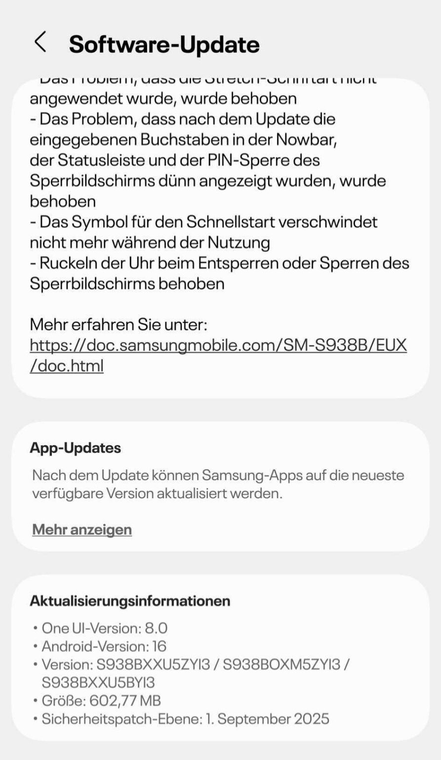 За совет Galaxy S25 One направляется в UI 8 Beta 7 (Обновление: Beta ...